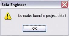 Warnings 'No nodes found in project data' and 'Mesh generation: not ok ...