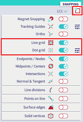 Settings for line and dot grids (FAQ)