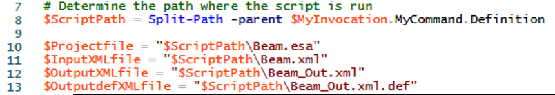 Beam Moment Iterator using ESA_XML