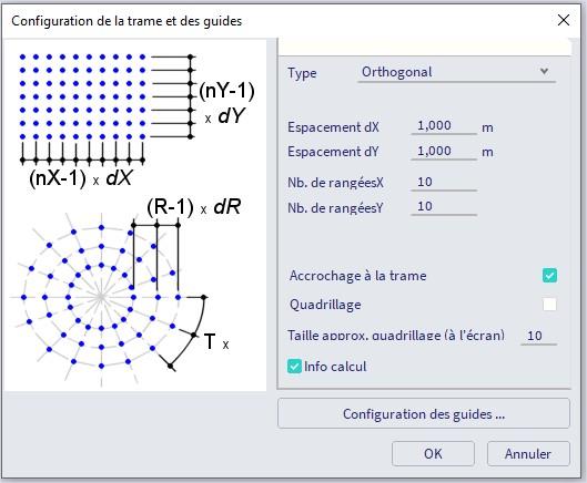 Paramètres pour les grilles et la trame (FAQ)