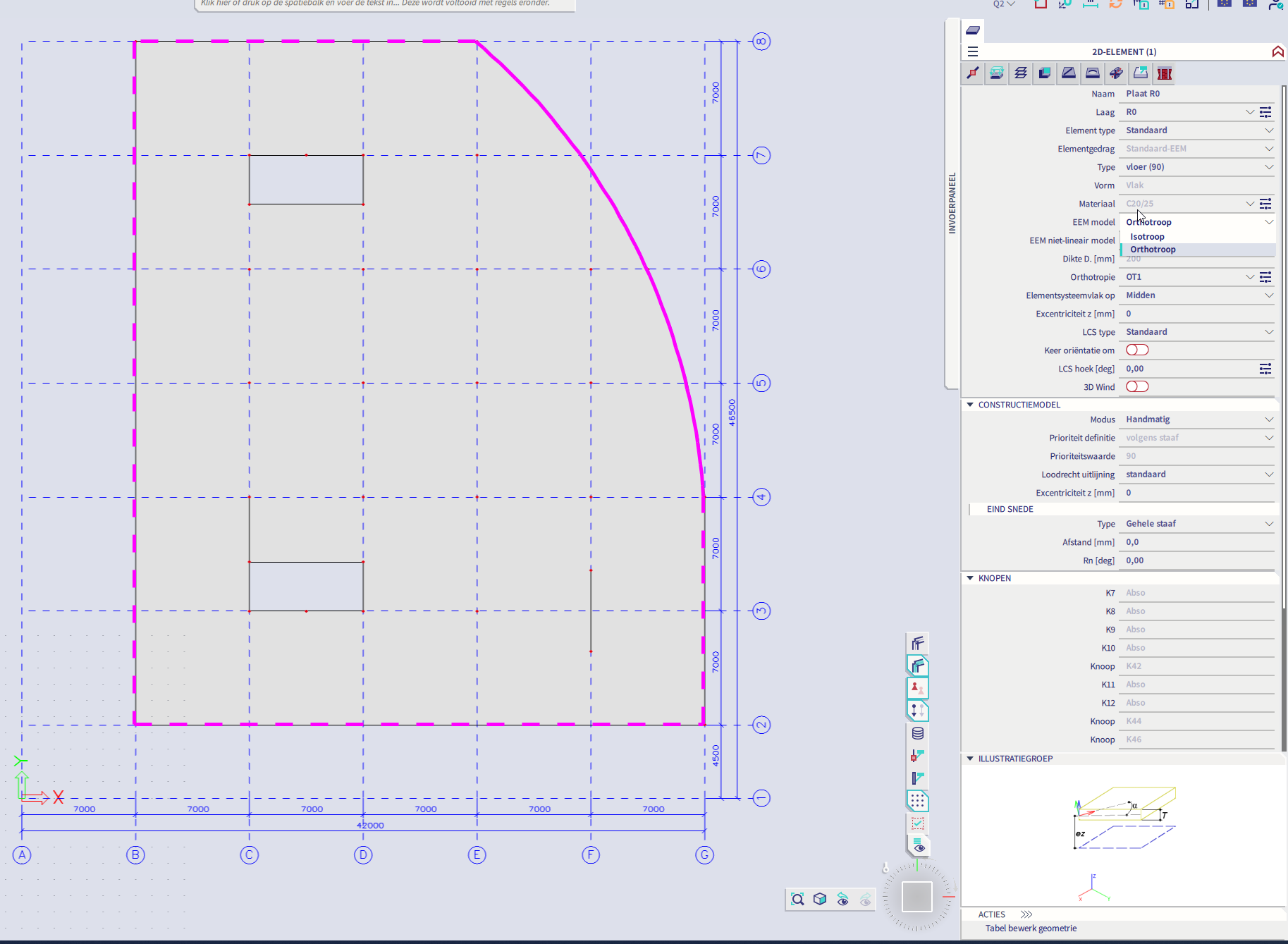 Orthotroop gedrag bij platen in SCIA Engineer (FAQ)