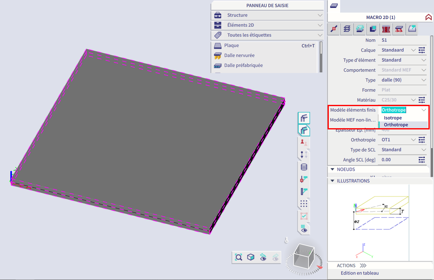 Comportement orthotrope des plaques (FAQ)