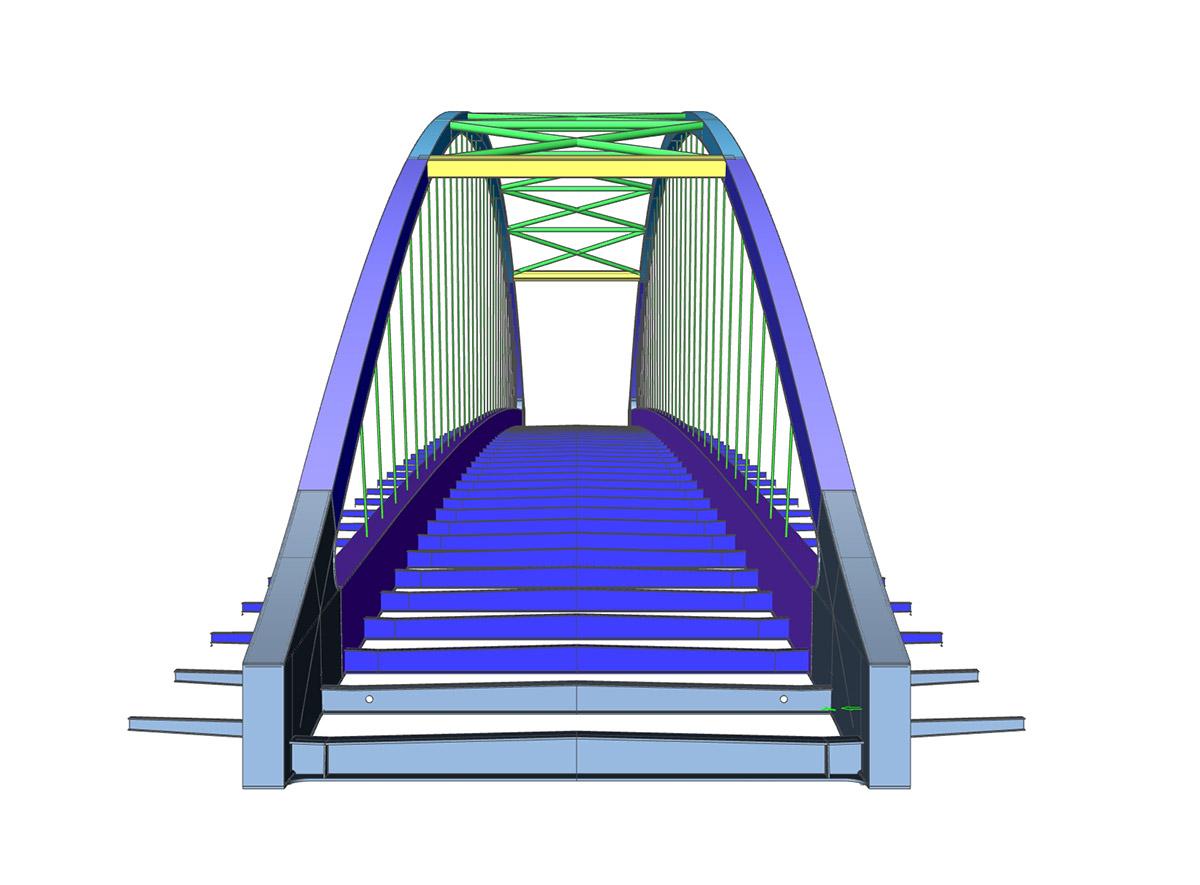 Steel structure of a medium-span bridge - SCIA